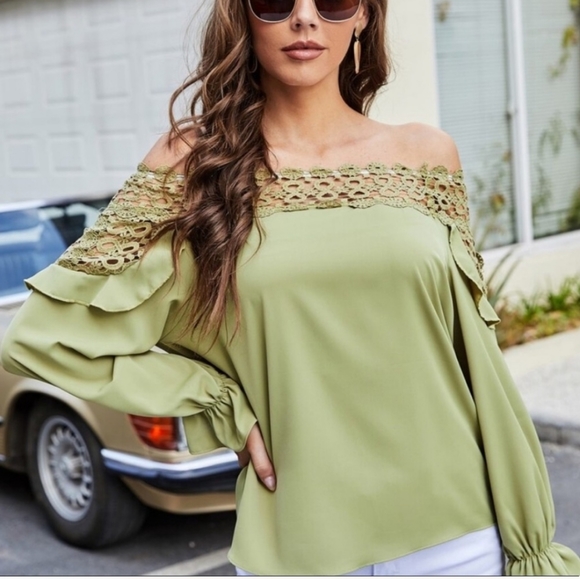 Tops | Pastel Green Woman Blouse | Poshmark